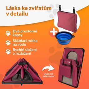 Skládací cestovní box pro psy XXL, červený 109443