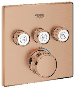 Grohe Grohtherm SmartControl - Termostatická baterie pod omítku, 3 ventily, kartáčovaný Warm Sunset 29126DL0