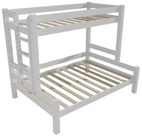 Vomaks Patrová postel s rozšířeným spodním lůžkem 8X8 06B Rozměr: 90/120 x 200 cm, Barva: barva bílá, Varianta: vlevo