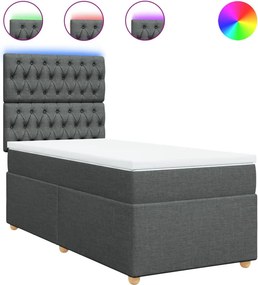 Box spring postel s matrací tmavě šedá 100 x 200 cm textil 3293499