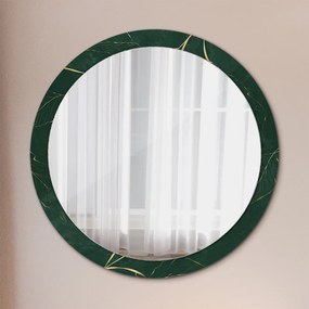 Kulaté dekorativní zrcadlo Jemné zlaté listy fi 100 cm