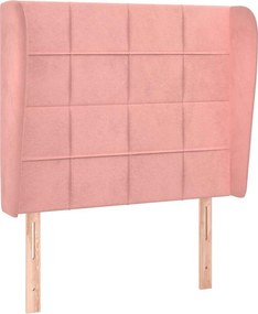 Čelo postele typu ušák růžové 93 x 23 x 118/128 cm samet 3117997