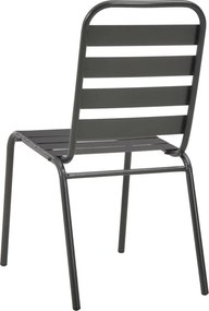 vidaXL Zahradní židle 4 ks laťkové provedení ocel tmavě šedé [310155]