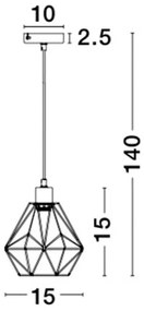 Nova Luce Závěsné svítidlo ISABELLA, 15cm, E27 1x12W Barva: Mosaz