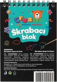 CREATED Škrabací notes barevný / 10 listů / 10x14 cm / od 14 let