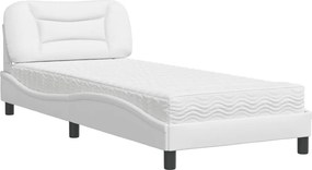 Postel s matrací Hvar bílá 80 x 200 cm umělá kůže 3208683