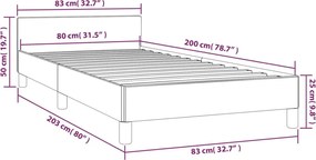 vidaXL Rám postele s čelem 80 x 200 cm umělá kůže [347469] Barva: cappuccino