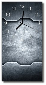 Skleněné hodiny vertikální Kovové kovové stříbro 30x60 cm