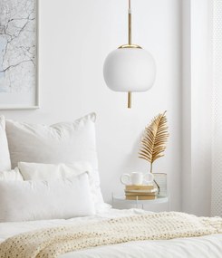 Toolight - skleněná závěsná stropní lampa APP669-1CP, zlatá, OSW-00094