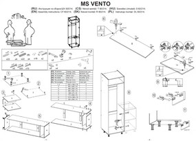 Vysoká skříň pro vestavnou lednici VENTO DL-60/214 Halmar