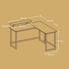 Rohový psací stůl SOLEA černá