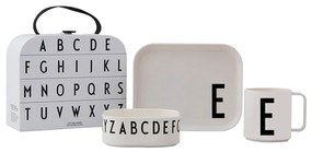 3dílný dětský jídelní set s kufříkem Design Letters Classics E