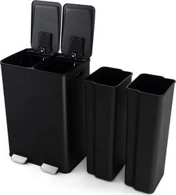 Costway Odpadkový koš 2 přihrádky 2 x 30L odpadkový koš kuchyňský