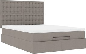 Osmanský rám postele s matrací taupe 140x200cm textil 3313331
