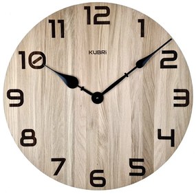 KUBRi 0124 - obrovské dubové hodiny české výroby o průměru 60 cm