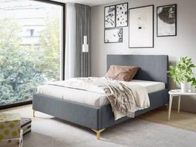 Eka Čalouněná postel SMART+ 160x200 cm Barva látky Trinity: Černá (Trinity 2316), Úložný prostor: S kovovým rámem úložného prostoru, Barva nožek postele: Černá