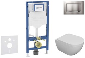 Geberit Duofix - Set předstěnové instalace, klozetu Oudee a sedátka softclose, tlačítko Sigma20, lakovaný chrom mat/chrom SANI11CA1102B