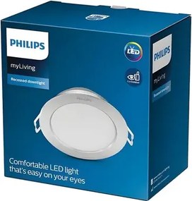 PHILIPS Podhledové LED svítidlo Diamond stříbrné / 3,5W / 300lm / 2700