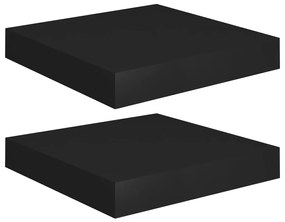 vidaXL Plovoucí nástěnné police 2 ks černé 23 x 23,5 x 3,8 cm MDF