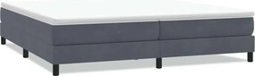 Postel Box Spring bez matrace tmavě šedá 200x220 cm samet 3315892