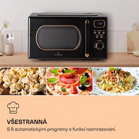 Klarstein Julieta, mikrovlnná trouba s grilem, 20 l, 700/800 W, Ø 25,5 cm, 8 programů