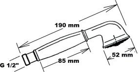 Reitano Rubinetteria ANTEA retro ruční sprcha, 180mm, mosaz/chrom DOC21