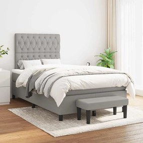 Box spring postel s matrací světle šedá 120x190 cm textil 3270376