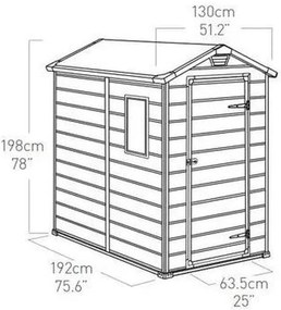 KETER MANOR 4 x 6 zahradní domek, 130 x 192 x 198 cm, béžová 17197126
