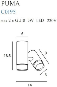 Maxlight Stropní svítidlo Maxlight C0195 PUMA 1