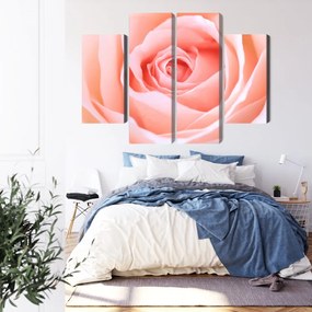 Vícedílný obraz Pastelová Růže Na 3D Makro Měřítku Nedostatek Nedostatek Plátno Canvas 80x60