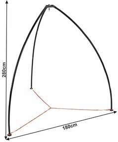 Kondela Stojan na závěsné křeslo, černá, HAKI