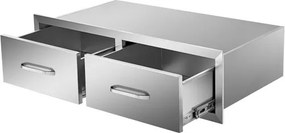 75*25 cm Bbq zásuvka Dvojité horizontální zásuvky odolné s úložnou skříňkou