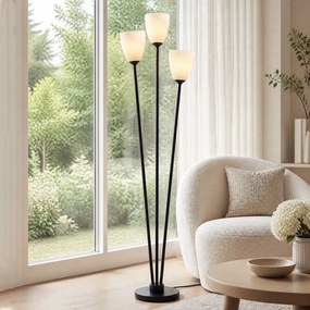 Costway Stojací lampa153cm stojací lampa s3E27- patice lampiček na čtení3Flamey