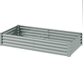 Outsunny Ocelový Vyvýšený Záhon, Počasí Odolný Záhon s Bezpečnostním Okrajem pro Skleníky, 180 x 90 x 30 cm pro Zahradu a Balkon, Záhon pro Květiny a