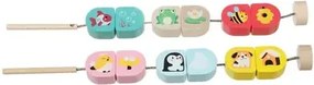 CUBIKA 15580 Kde bydlíme - navlékací set - 14  dřevěných dílů / od 3 l