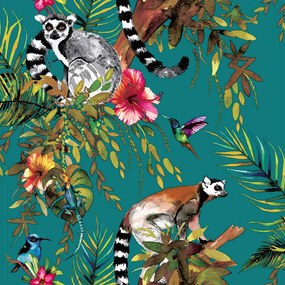 DUTCH WALLCOVERINGS Tapeta lemur [442556] Barva: Zelená