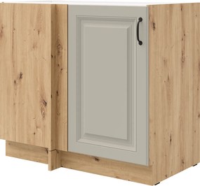 STILO ac | dolní skříňka 105 ND 1F rohová s policí | 105x60 cm | UNI dvířka | artisan/světle šedá