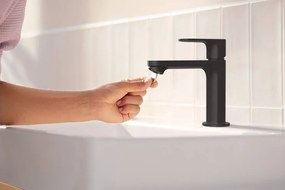 Hansgrohe Rebris S - Páková umyvadlová baterie 110 CoolStart bez odtokové soupravy, černá matná 72520670