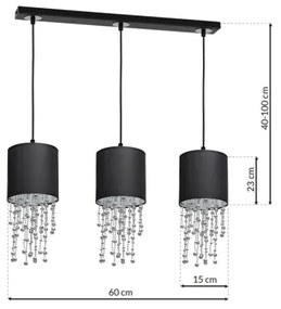 Lustr na lanku ALMERIA 3xE27/60W/230V
