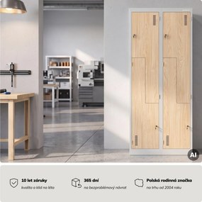 Šatní skříň typu L šedá, dub sonoma, 800x1850x450 mm: JULIA Eco Design