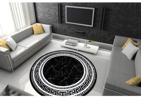Kulatý koberec GLOSS moderni 2813 87 stylový, rám, řecký černý velikost kruh 200 cm | krásné koberce cz