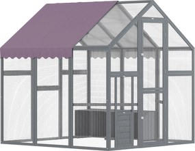 PawHut Kur značka 1.7x1.8x1.8 m - Venkovní ohrada s uzamčením a kurím domem z taninového dřeva s voděodolnou, UV-ochrannou střechou pro 6-8 slepic, ka