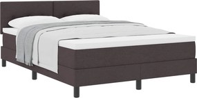 Postel s boxspringem s čelo Tmavě hnědá 140 x 200 cm textil 3338695