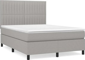 Box spring postel s matrací světle šedá 140 x 200 cm textil 3141937