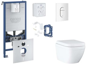 Grohe Rapid SLX - Set předstěnové instalace, klozetu, sedátka SoftClose, tlačítka Arena Cosmopolitan a sady pro vhazování tablet, Triple Vortex, alpská bílá SANI11BB3137