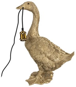 Stolní lampa ve tvaru zlaté husy držící lampu v zobáku – 42x23x60 cm