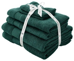 Tmavě zelené froté bavlněné ručníky a osušky v sadě 6 ks Anti-Bacterial – Catherine Lansfield