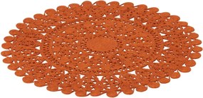 Oranžový kulatý jutový koberec Oriental Mandal - Ø 80 cm