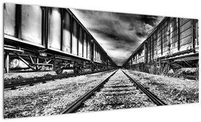 Železnice, koleje - obraz na zeď (100x40cm)