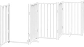 Zábrana pro psy s dvířky skládací 15 panelů bílá 750 cm topol 3155708